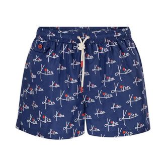 Kiton Logo Print Badeshorts - - Swimwear - Herren - Blau - XL