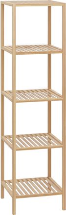 Clp Badregal stehend Bambus Zinnien, Holzregal Badezimmer schmal, K&uuml;chenregal stabil und belastbar, Tragf&auml;higkeit 10 kg pro Regalboden, Gr&ouml;&szlig;e:L