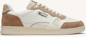Faguo Baskets en cuir beige et camel