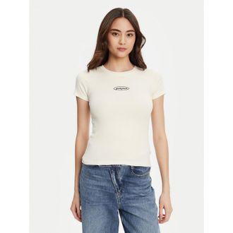 Guess T-Shirt W5YP37 KA0H1 &Eacute;cru Slim Fit