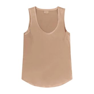 Brunello Cucinelli Satin-Effekt U-Neck Tank - - Tops - Damen - Beige - S