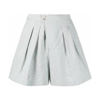 Forte_Forte Blaue Leinen Casual Tweed Shorts - - Shorts - Damen - Blau - L
