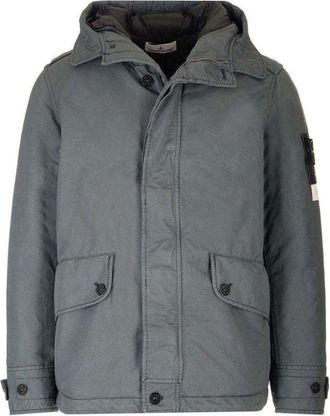 Stone Island Homme, Vestes, Gris, Taille: 2XL Giubbotto Vera Piuma