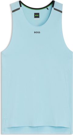 BOSS Herren Tank Active Seas Active Tanktop aus Mesh-Jersey mit dekorativen reflektierenden Details Hellblau M