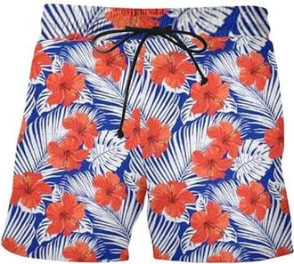 Generic Short de bain hawa&iuml;en pour homme - S&eacute;chage rapide - Avec poches - Short de bain pour homme, rouge past&egrave;que, XXL