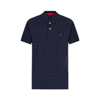 Carolina Herrera Polka Dot Piqu&eacute; Polo Shirt - - Tops - Herren - Blau - S