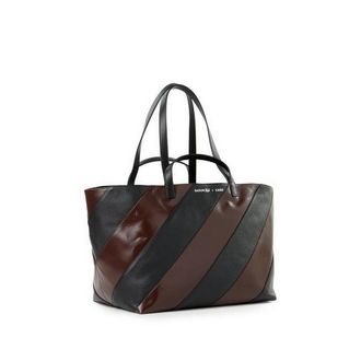 Saison 1865 Cabas M Saison 1865 x Cahu bi-matière en cuir mélangé