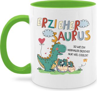 Shirtracer Tasse Tassen 325ml - Erziehersaurus - So wie ein normaler Erzieher nur viel cooler | Ideen für Erzieher zum Abschied | Kita Abschiedsgeschenk für Erzi