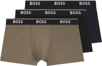 HUGO BOSS Lot de 3 boxers unis en coton m&eacute;lang&eacute;