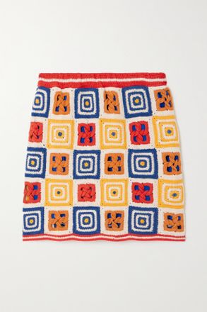 Escvdo Mini-jupe En Coton Pima Biologique Crocheté Santería - Net Sustain - Multicolore