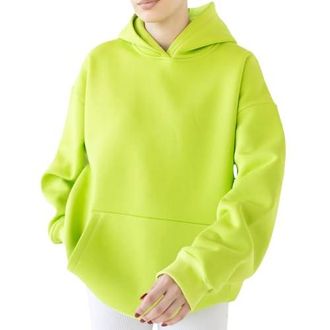 Generic Sweat à capuche confortable uni léger pour femme - Sweat à capuche surdimensionné à manches longues avec poches - Tenues dhiver et dautomne - Vêtement