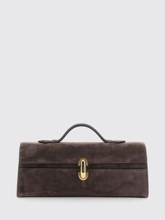 Savette Pochette Symmetry en cuir de veau su&eacute;d&eacute; avec fermoir pivotant