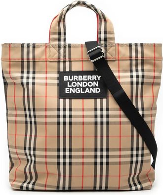 Burberry 2018-2025 House Check Nylon Artie satchel - Braun