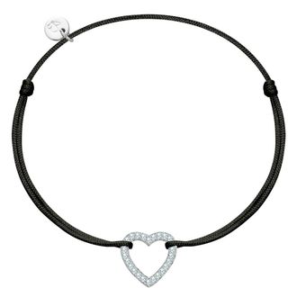 Glanzst&uuml;cke M&uuml;nchen Armband - Sterling Silber Armband Zirkonia Herz - Gr. ONESIZE - in Silber - f&uuml;r Damen