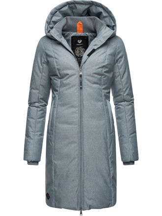 Ragwear Damen Wintermantel Warmer wasserdichter Steppmantel lang mit Kapuze Amarri Arctic Blue23 Gr. 3XL