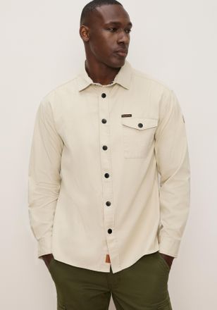 Kangaroos Langarmhemd KANGAROOS, Herren, Gr. 4XL, N-Gr, beige, Web, Obermaterial: 100% Baumwolle, bequem normal, &Auml;rmel mit &Auml;rmelschlitz 1-Knopf-Manschette, Hemd