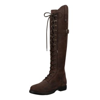 Suedwind Footwear Winter Reitstiefel Longford Waterproof - Lederstiefel zum Reiten - Damen Stiefel m. Polo-Schn&uuml;rung, YKK Rei&szlig;verschluss & Winter-Teddyfell - braun - Gr