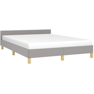 vidaXL Cadre de lit avec t&ecirc;te de lit Gris clair 140x200 cm