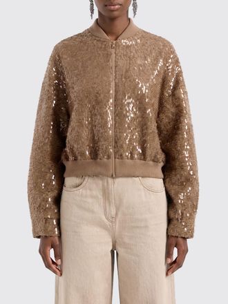 Brunello Cucinelli Seidenbomber mit Pailletten