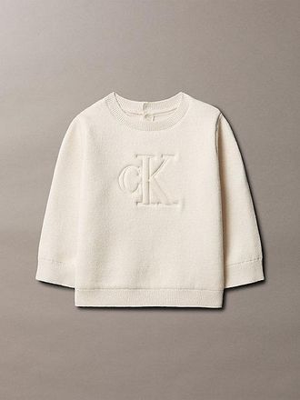 Calvin Klein Baby-sweater Mit Logo - Whitecap Gray - Neugeborene - 4 Yrs