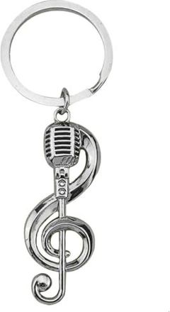 Generic Porte-cl&eacute;s robuste inspir&eacute; de la musique avec une forme alternative pour ceux qui appr&eacute;cient lindividualit&eacute; et les tendances modernes, Argent Musique,