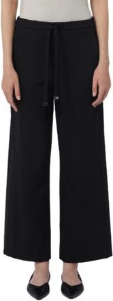 Max Mara Femme, Pantalons, Noir, Taille: 32 FR Pantalon de jogging en gabardine de laine