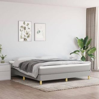 vidaXL Sommier &agrave; lattes de lit Gris clair 160x200 cm Tissu