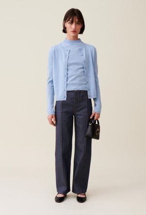 Claudie Pierlot Cardigan laine boutonn&eacute; broderie CP