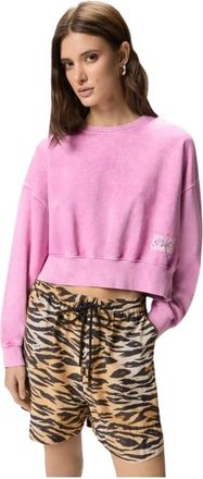 Pinko Pinko, Femme, Sweatshirts et sweats &agrave; capuche, Rose, Taille: 38 FR Lavacourt Cropped SweaT-shirt