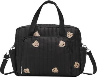 Generic Changing Bag, Bear/Floral Quilted Baby Nappy Bag - Pram Diaper Bags Large Capacity Travel Hanging Bags Toiletry Luggage Handbags for Labor and Deliver