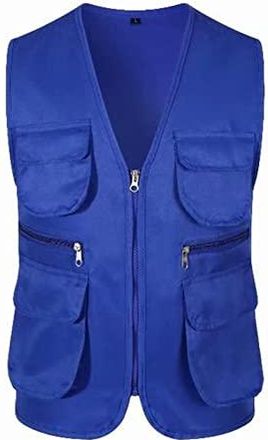 Generic Gilet de camping, de photographie, de pêche, pour homme - Léger - Avec de nombreuses poches - Gilet de chasse - Gilet de travail - Gilet softshell - V
