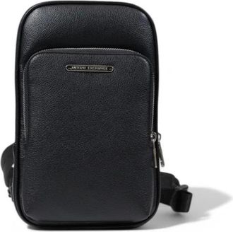 A|X Armani Exchange Homme, Sacs, Noir, Taille: ONE Size Sac bandouli&egrave;re en cuir