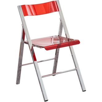 Generic Campingstuhl Faltbar Transparente R&uuml;ckenlehne Aus Acryl mit Edelstahl Verst&auml;rkter Rahmen Klappstuhl Bis 150 Kg Klapphocker Faltbar f&uuml;r K&uuml;che, Esszimme