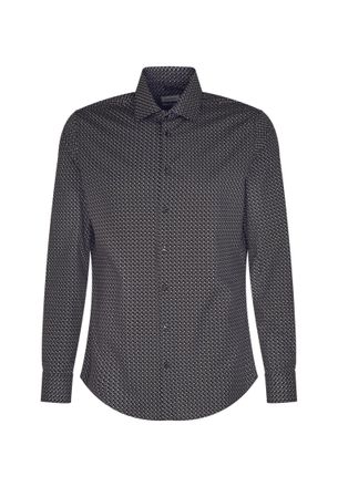 Seidensticker Herren Slim Fit Langarm Hemd, Schwarz, 42 EU