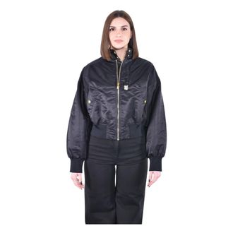 Elisabetta Franchi Femme, Vestes, Noir, Taille: 38 FR Bomber en nylon