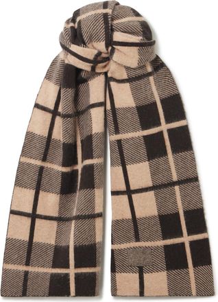 Guest In Residence Écharpe En Laine Et Cachemire Mélangés Brossés À Carreaux - Marron