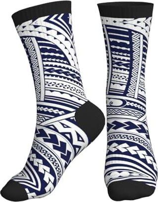 Generic Respirantes Chaussettes Sport Motifs Tribaux Polynésiens Maoris Socks Excellente Chaussettes De Sports Pour Handball Trekking Marche 40Cm
