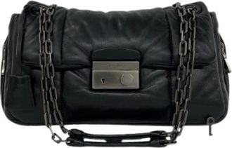 Prada Pre-owned Sac bandouli&egrave;re en cuir Nappa style bomber - Femme - Pre-owned - Noir - Taille: ONE Size
