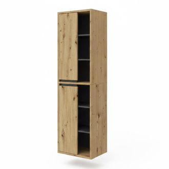 Vicco Badschrank Artisan-Eiche Viola 50x170x33 cm - W&auml;scheschrank, Leichte Reinigung des Bodens Dank wandh&auml;ngender Montage