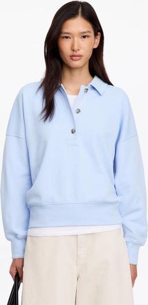 Arket Sweatshirt Aus French Terry Mit Polokragen -Blau