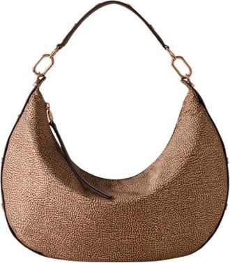 Borbonese Femme, Sacs, Brun, Taille: ONE Size Frame Hobo Bag Medium