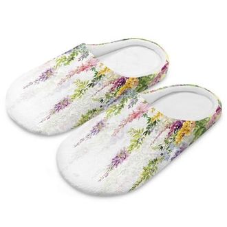 Coloranimal Pantoufles de spa pour femme - Pour chambre dh&ocirc;tes, maison - Bout ferm&eacute; - R&eacute;utilisable - Sandales dh&ocirc;tel, Glycine, 35.5/36.5 EU