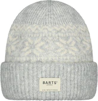 Barts Damen Beanie Strickm&uuml;tze gestrickte Winterm&uuml;tze mit Norwegermuster Negomba 6480 Heather Grey 02