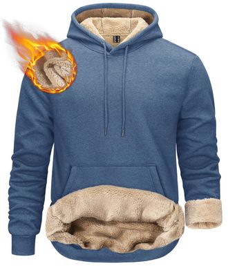 KEFITEVD Pullover Hoodie Herren Winter Thermofleece Hoodies Warme Dicke Wollm&auml;ntel Herren Sportliche Sweatshirts Weiches Fleece Kapuzen Sweatshirts