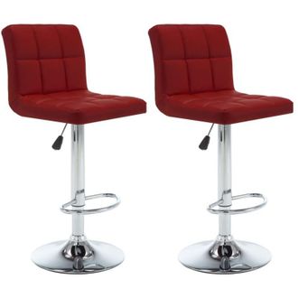 vidaXL Vidaxl - Tabourets de bar lot de 2 rouge bordeaux similicuir