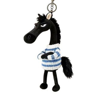 Generic Porte-cl&eacute;s en peluche cheval noir,Pendentif porte-monnaie de sport - Nouvel An chinois 2026 cheval en peluche - Pour filles, hommes, femmes, adultes, 