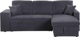 Habitat et Jardin Ecksofa reversibel aus Cord mit Schlaffunktion Axel - 3-Sitzer - Grau