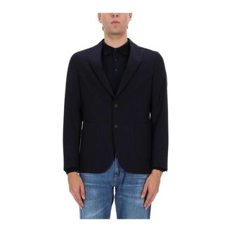 HUGO BOSS Homme, Vestes, Bleu, Taille: 3XL Blazer &agrave; deux boutons et revers crant&eacute;