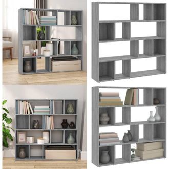vidaXL Vidaxl - B&uuml;cherregal/Raumteiler Grau Sonoma 105x24x102 cm - Buche Regal - Raumteiler - Wohnzimmerm&ouml;bel - Grau - Holzwerkstoff - Home & Living