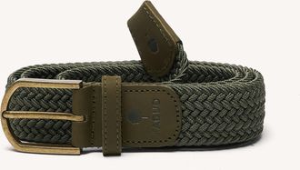 Faguo Ceinture tress&eacute;e vert olive et dor&eacute;